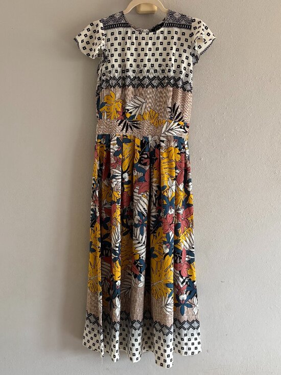 M2 by Mocha Apparel | Dresses | Boho Mixedprint Tropical Midi Dress ...